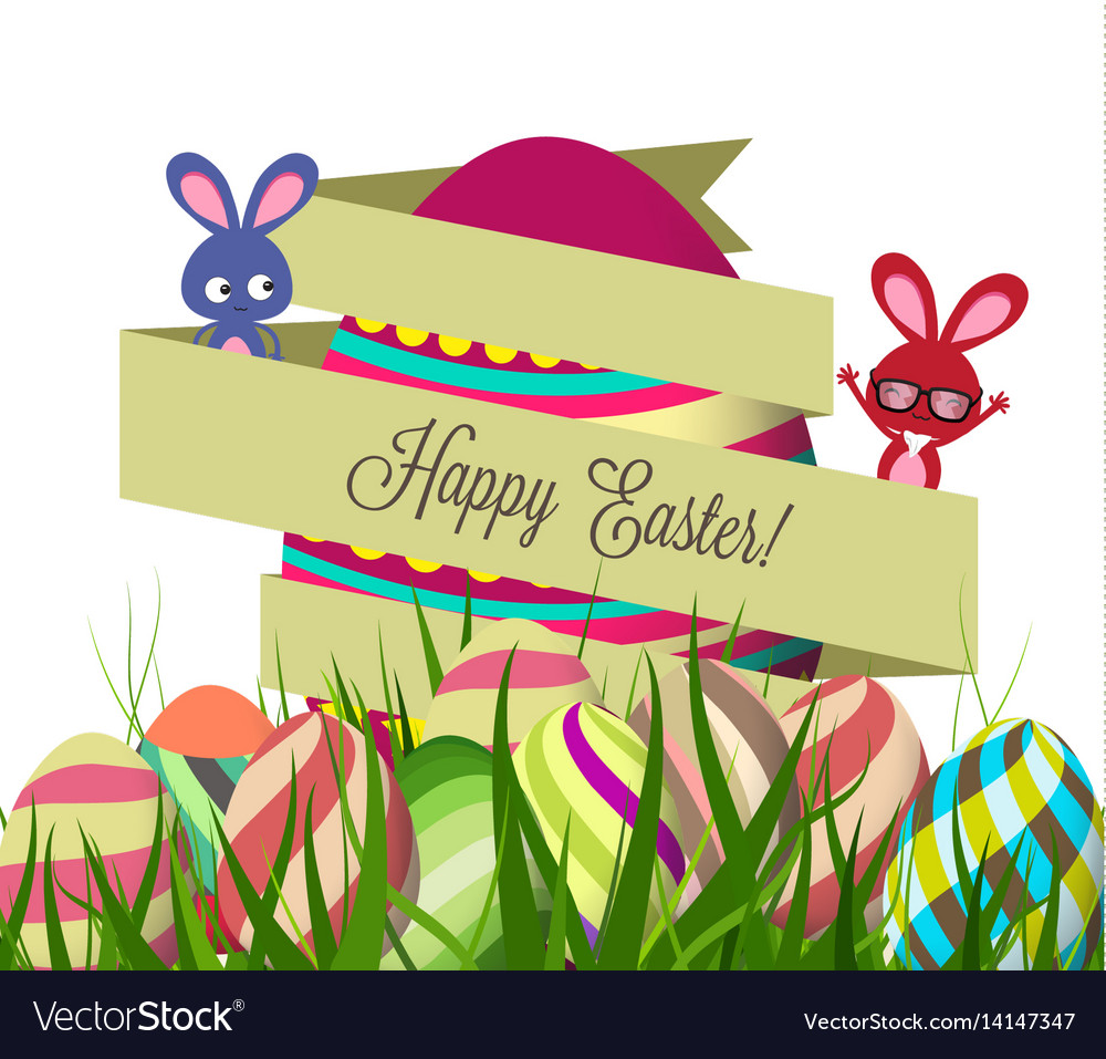 Spring easter background with egg Royalty Free Vector Image