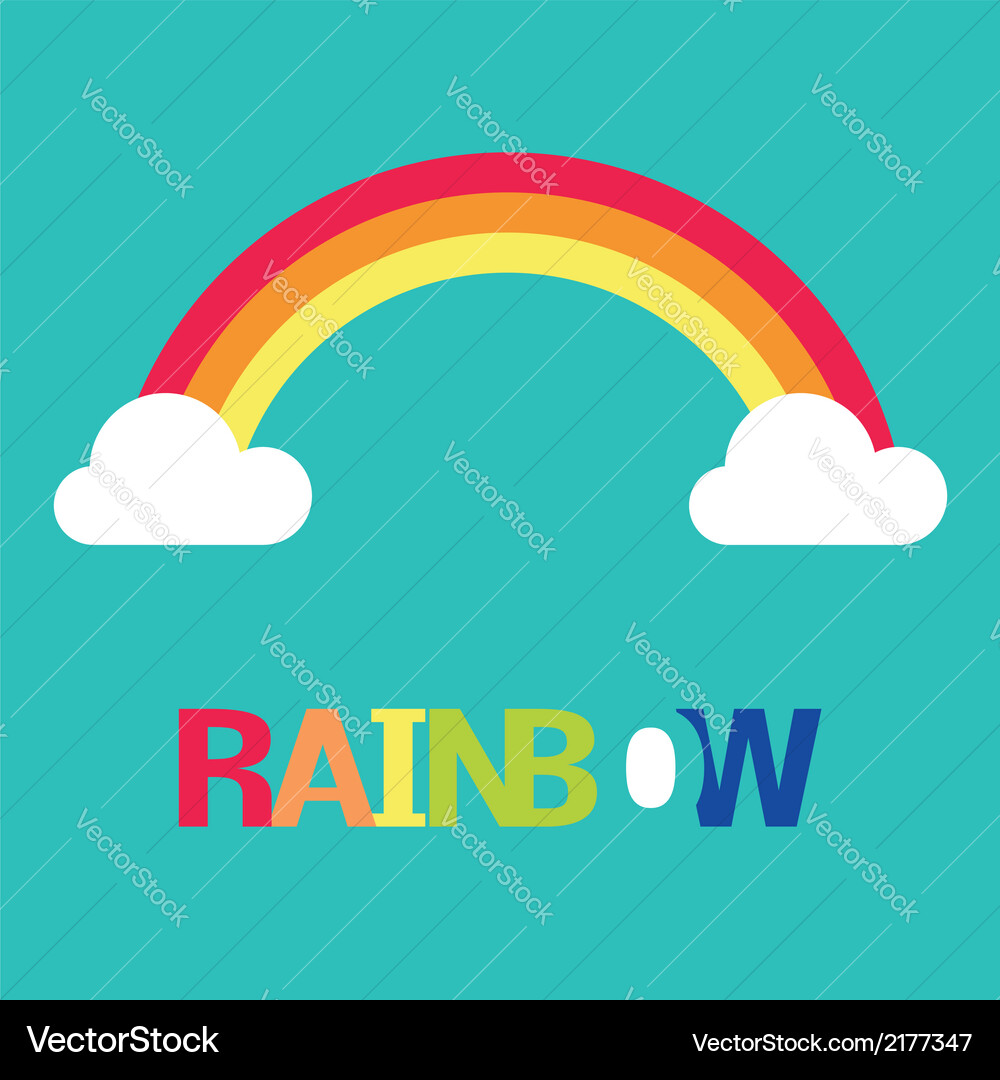 Symbol of rainbow and clouds Royalty Free Vector Image