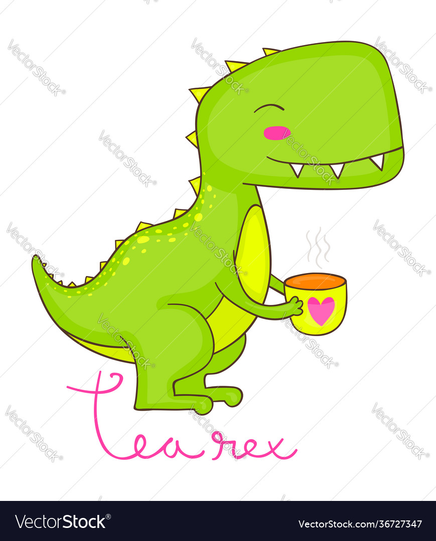Tea rex Royalty Free Vector Image - VectorStock