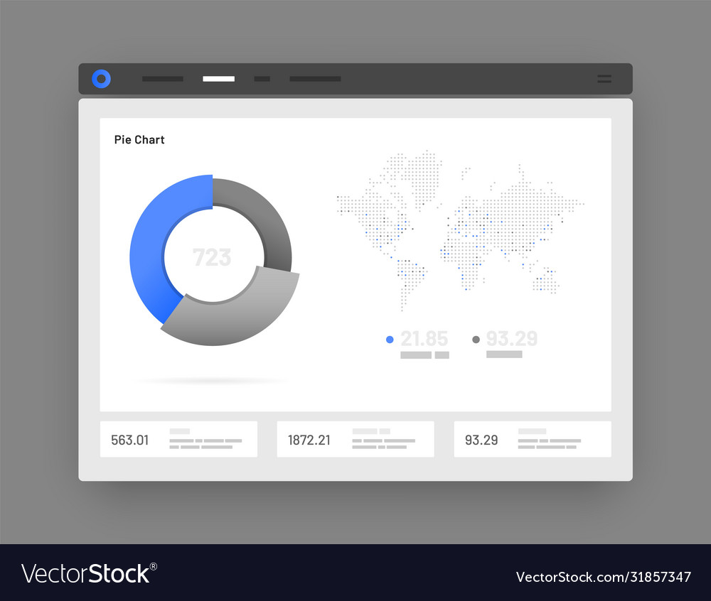 Web app dashboard ui and ux kit infographic tools Vector Image