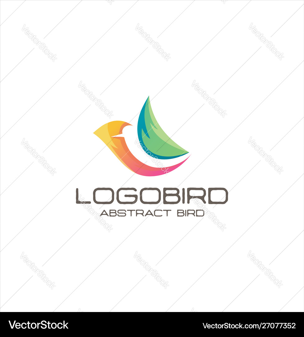 Abstract bird logo design creative sign colorful Vector Image