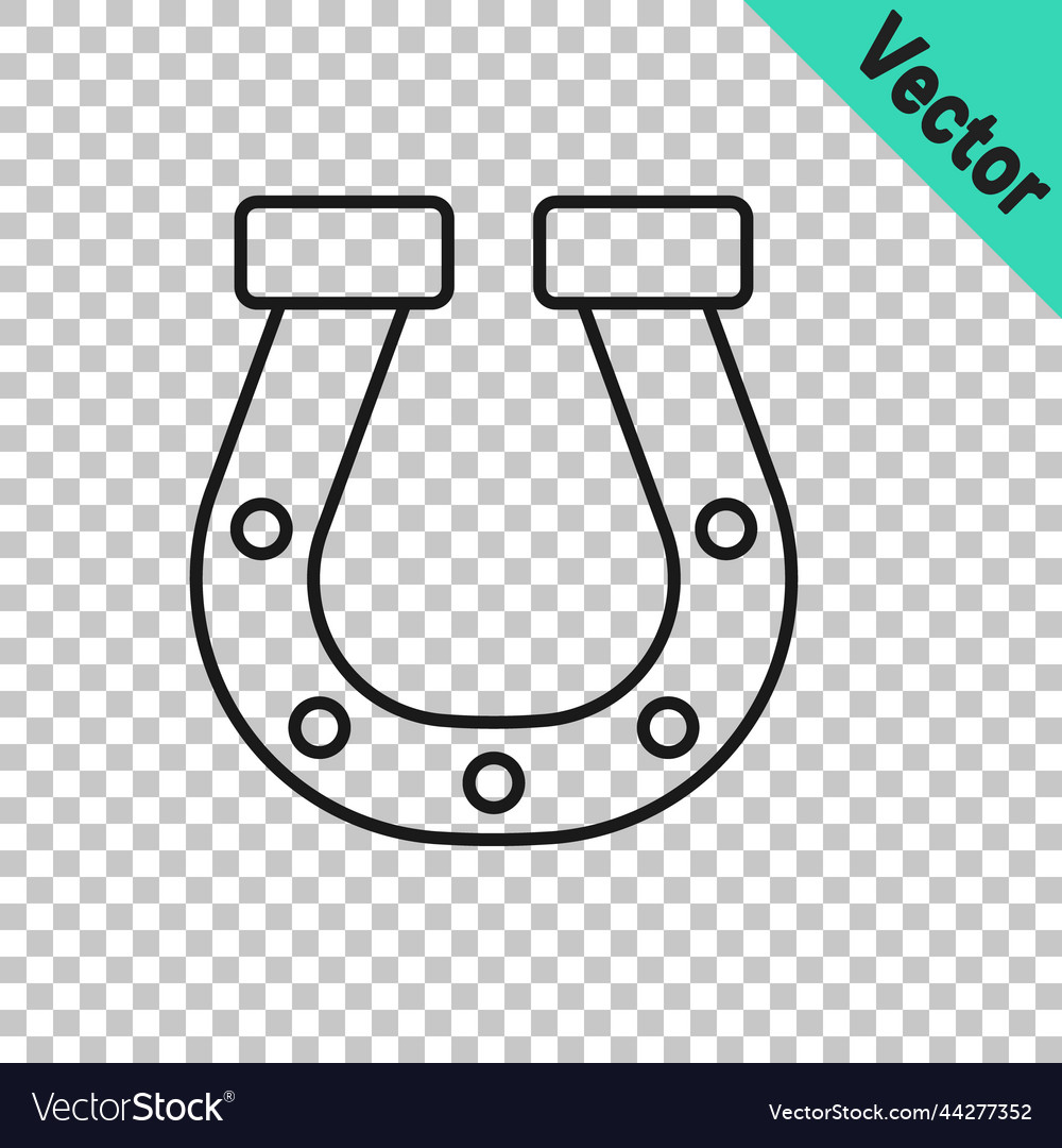 Black line horseshoe icon isolated on transparent Vector Image Black line horseshoe icon isolated on transparent Vector Image