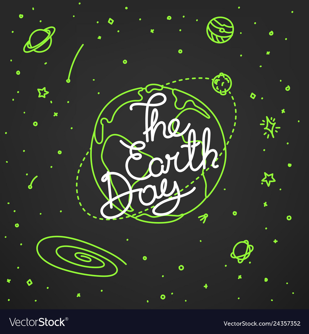 Earth day doodle style Royalty Free Vector Image