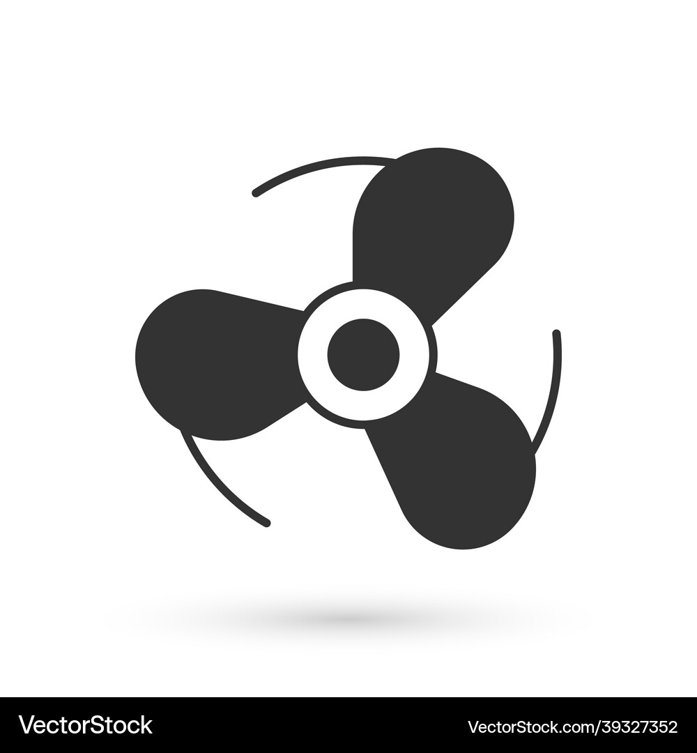 Grey boat propeller turbine icon isolated Vector Image