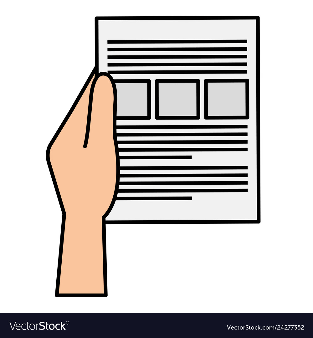 Hands with paper document Royalty Free Vector Image