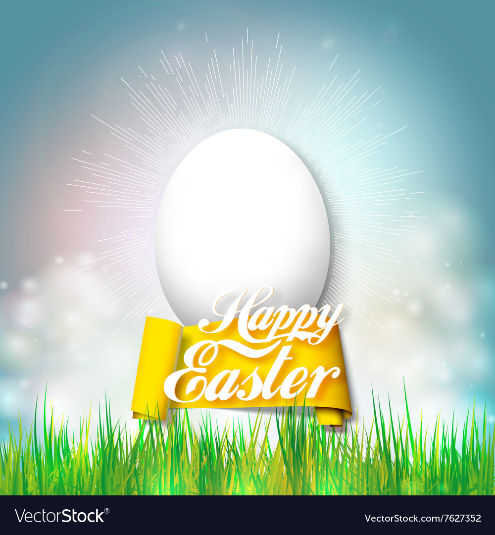 Happy easter card with egg bright spring Vector Image