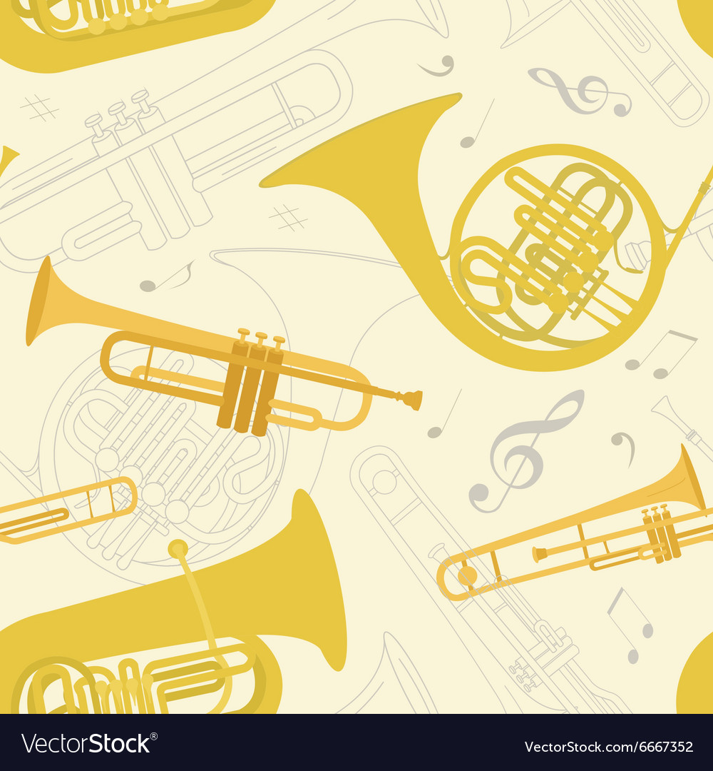 Musical instruments seamless pattern Royalty Free Vector