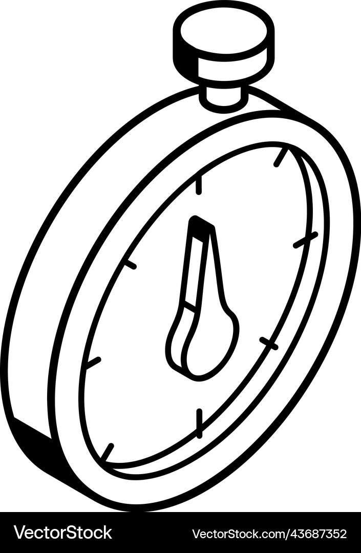 Premium isometric linear icon of stopwatch Vector Image