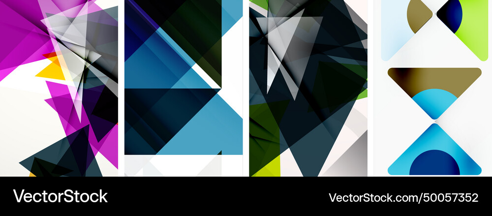 Triangle poster set for wallpaper business card Vector Image