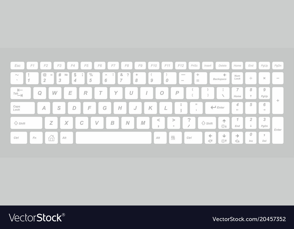 White computer keyboard Royalty Free Vector Image