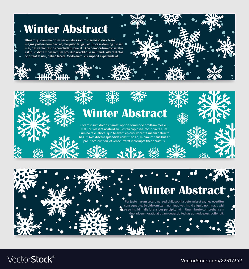 Winter banners templates with snowfall and Vector Image