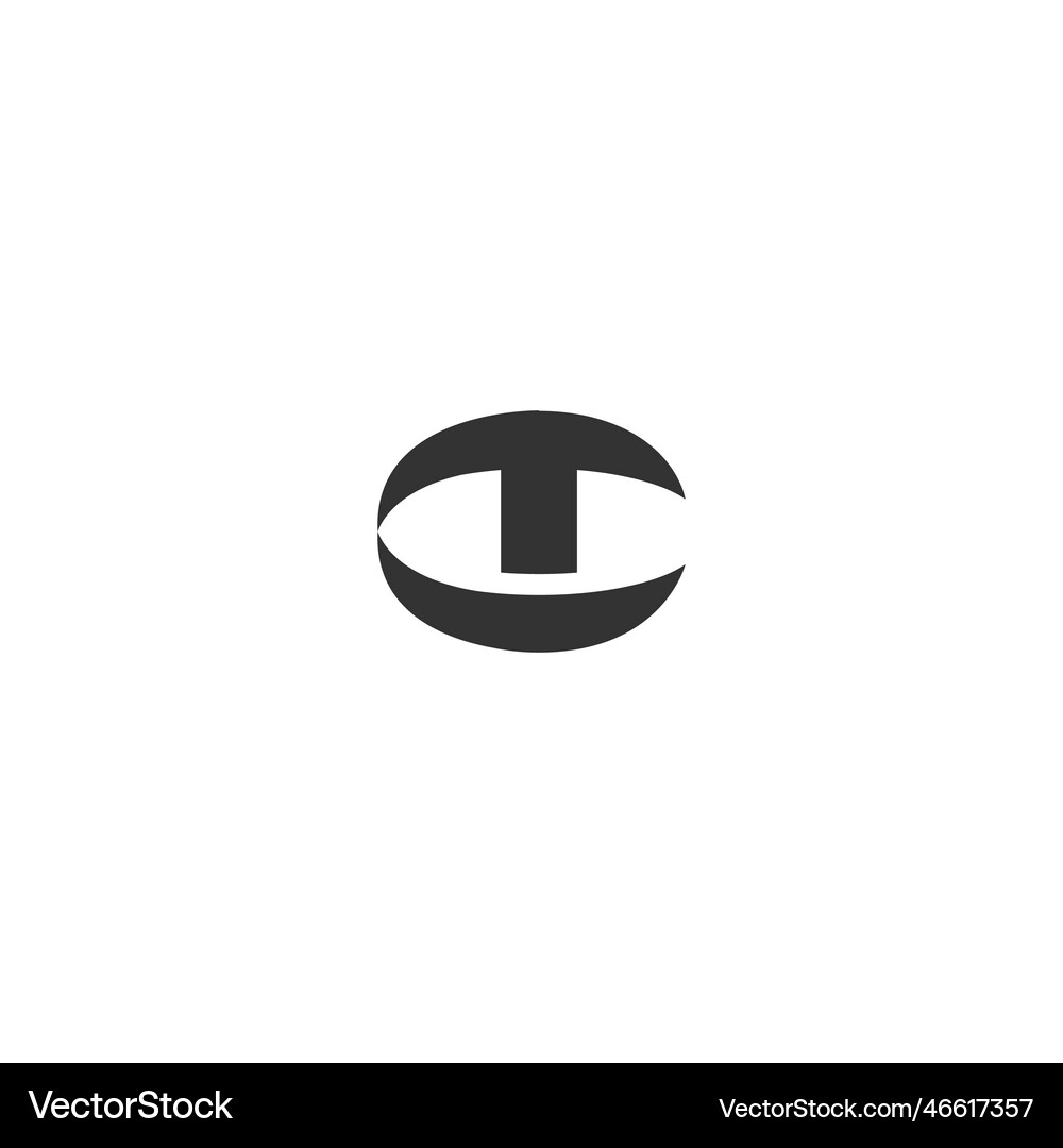 Alphabet initials logo ct tc c and t Royalty Free Vector