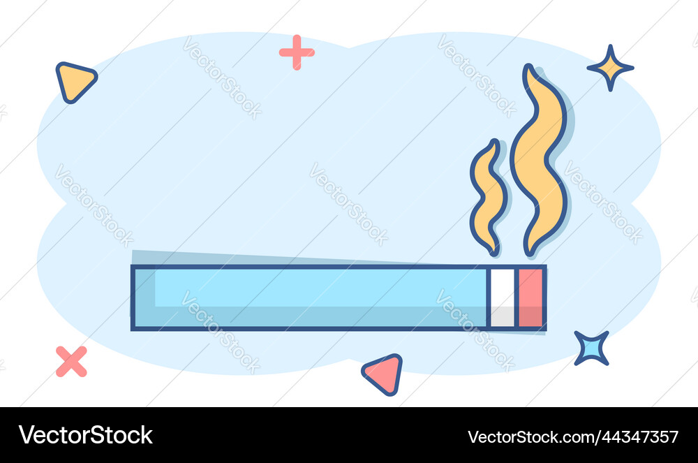 Cigarette icon in comic style smoke cartoon Vector Image