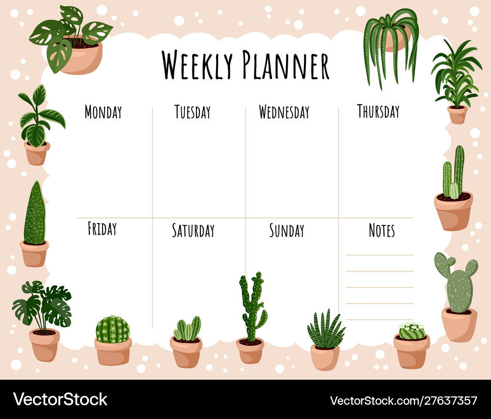 Cozy boho weekly planner and to do list Royalty Free Vector