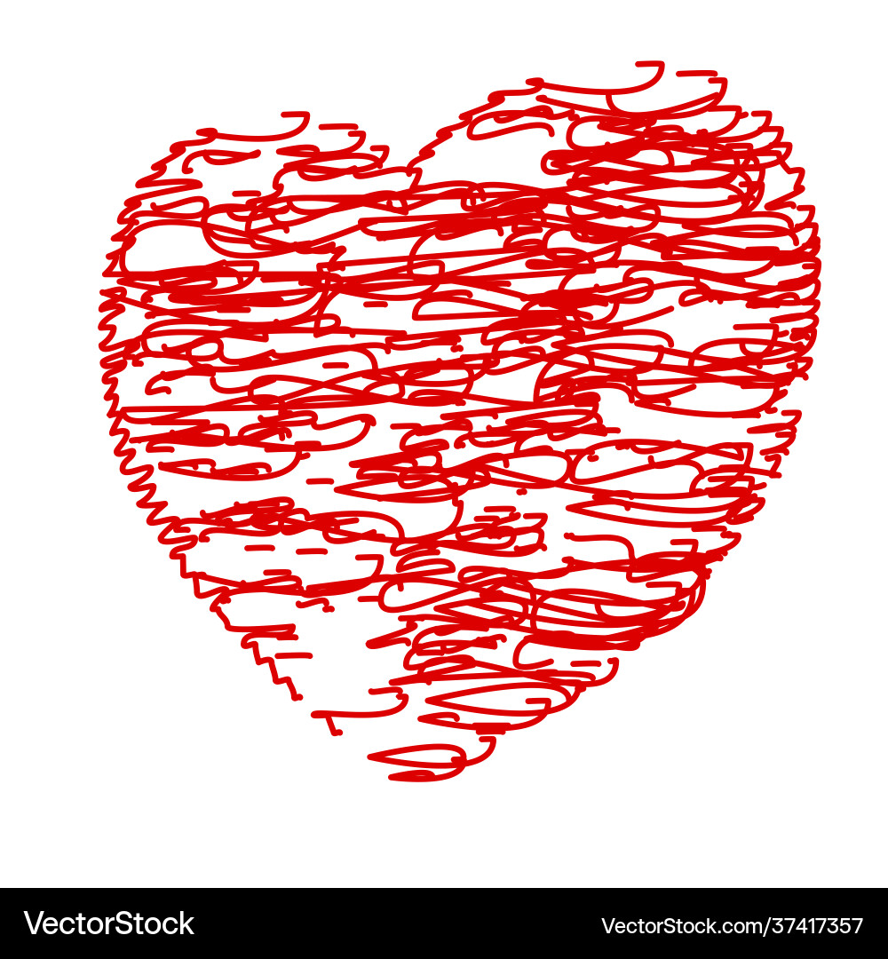 Crayon valentine heart Royalty Free Vector Image