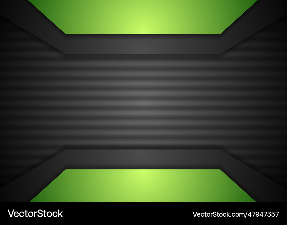 Dark black and green tech corporate design Vector Image