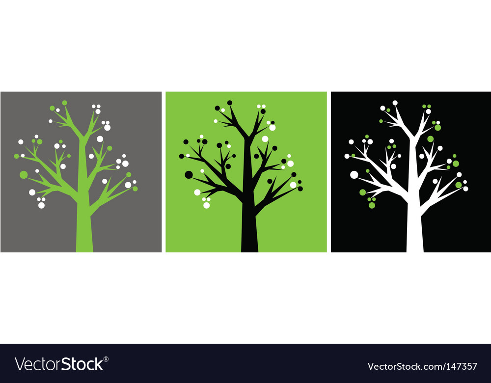 Decorative trees Royalty Free Vector Image - VectorStock