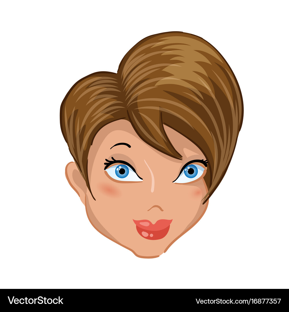 Emoticon calm girl Royalty Free Vector Image - VectorStock