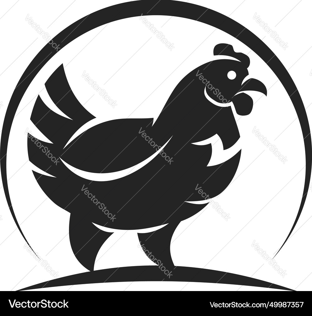 Hen logo template isolated brand identity icon Vector Image