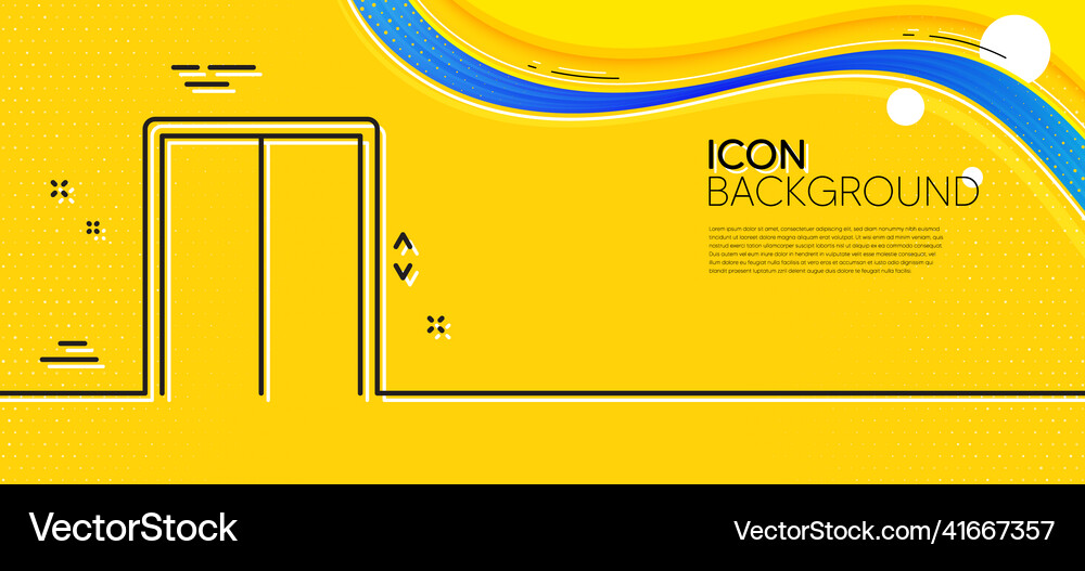 Lift line icon elevator sign minimal yellow Vector Image