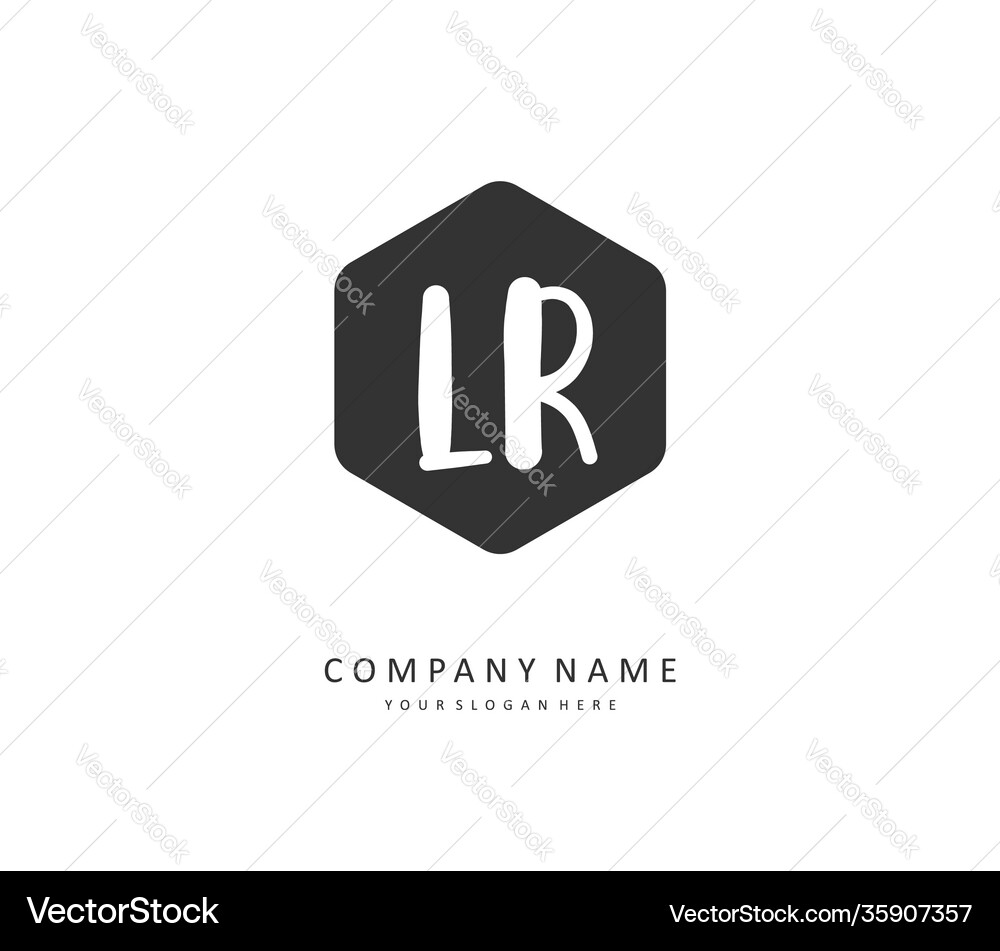 Lr initial letter handwriting and signature logo Vector Image