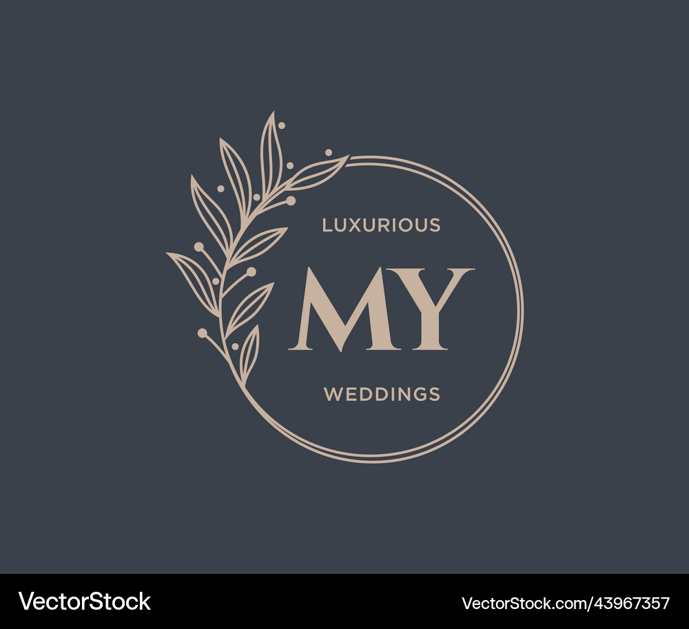 My initials letter wedding monogram logos Vector Image