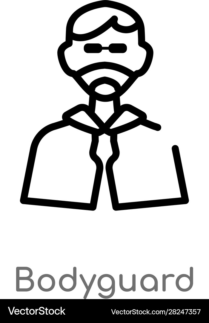 Outline bodyguard icon isolated black simple line Vector Image