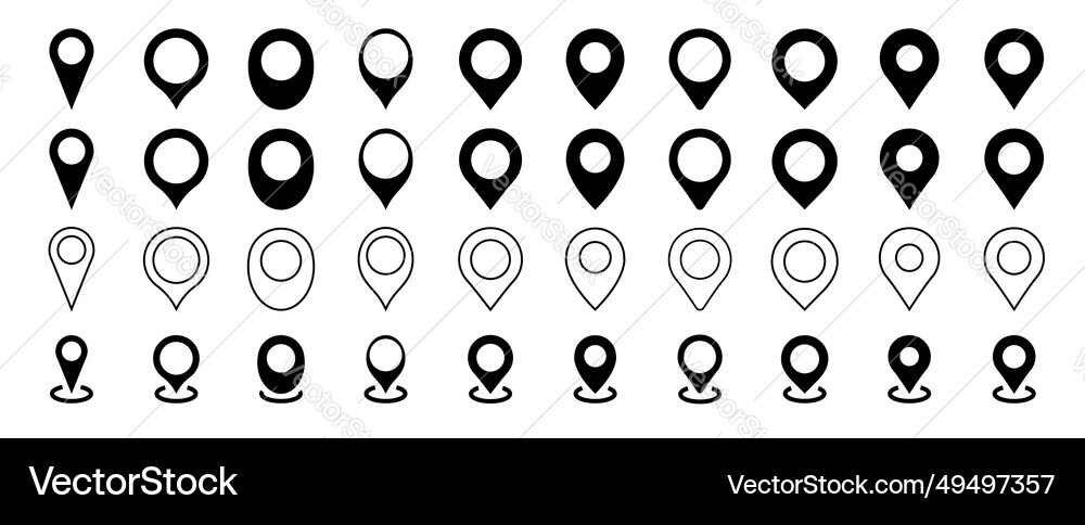 Position line and fill icon set sign symbol Vector Image