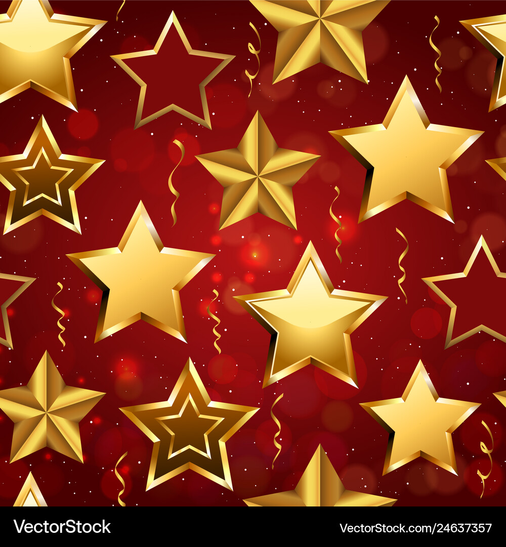 Shiny seamless pattern of realistic golden 3d Vector Image