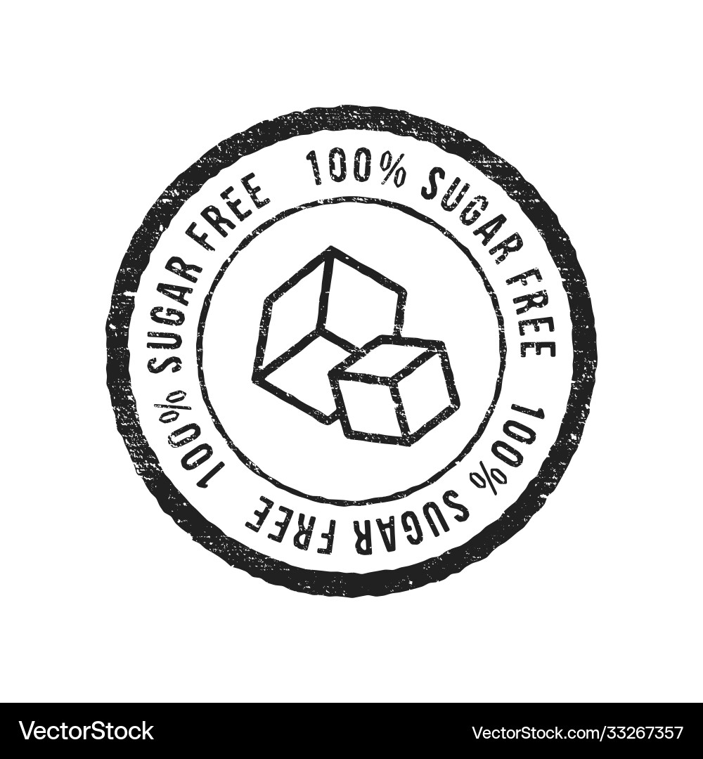 Sugar free grunge rubber stamp on white background