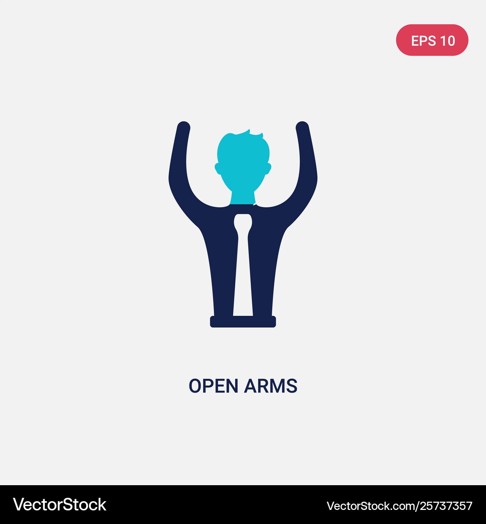 Two color open arms icon from education concept Vector Image