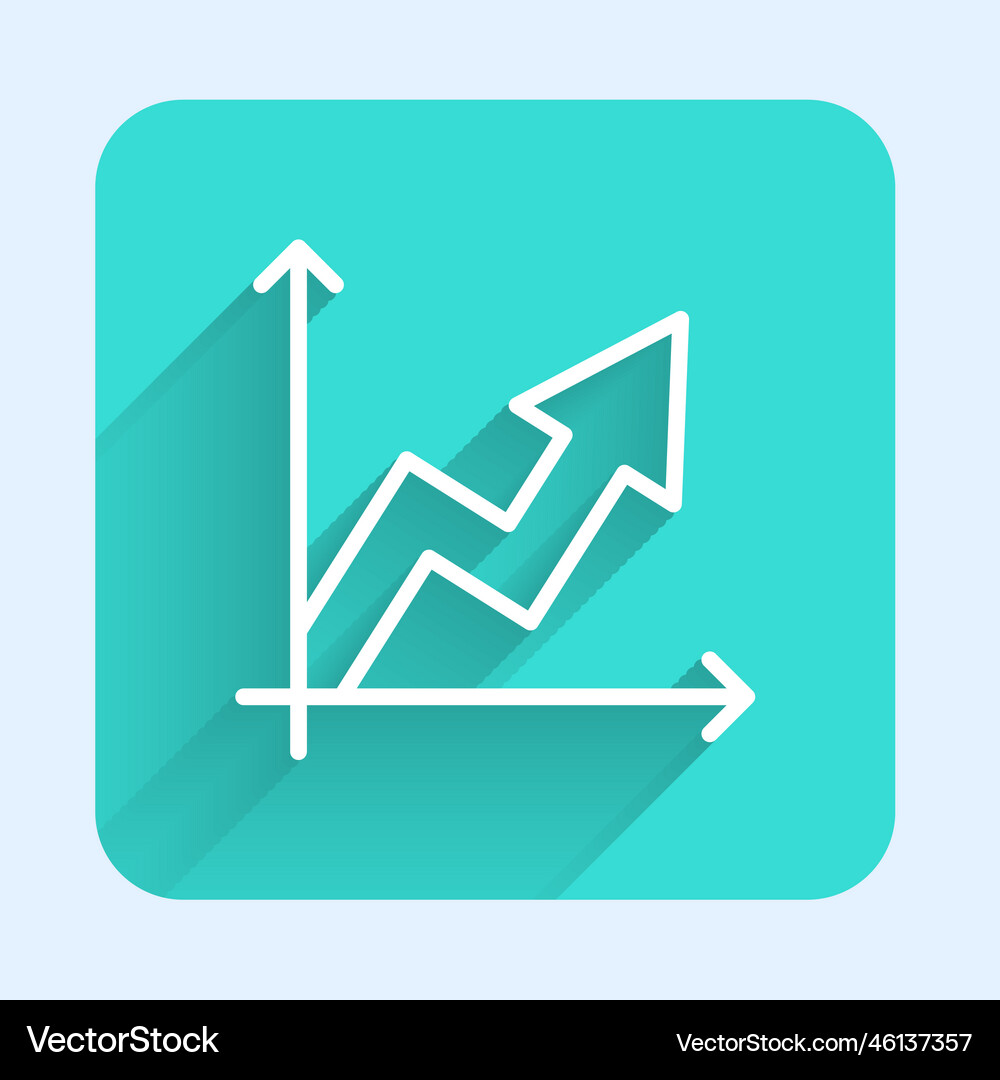 White line financial growth increase icon isolated