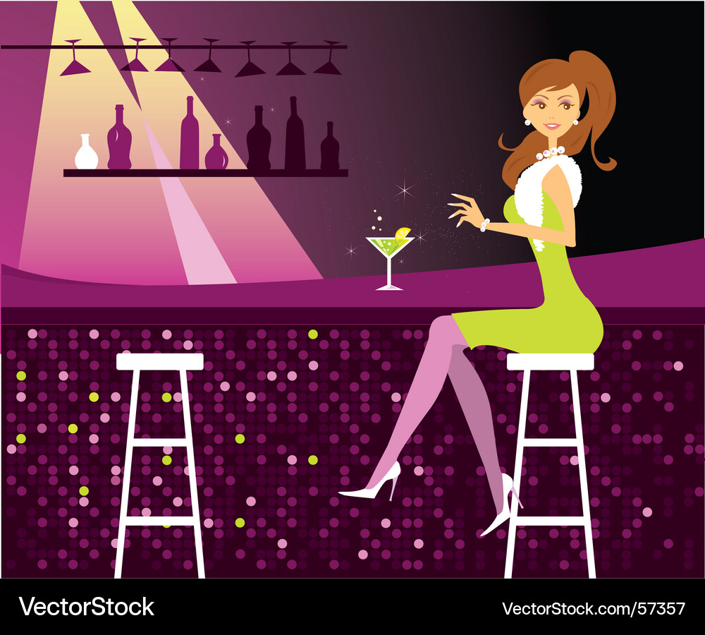 Woman at the bar Royalty Free Vector Image - VectorStock