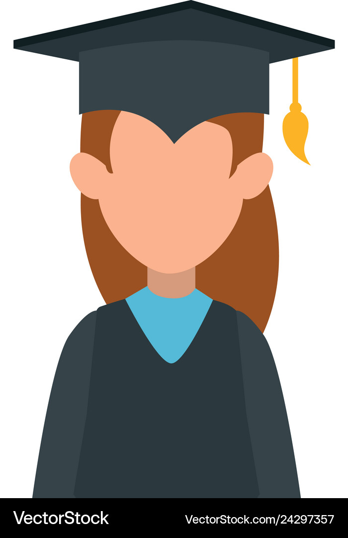 Woman student graduated avatar character Vector Image