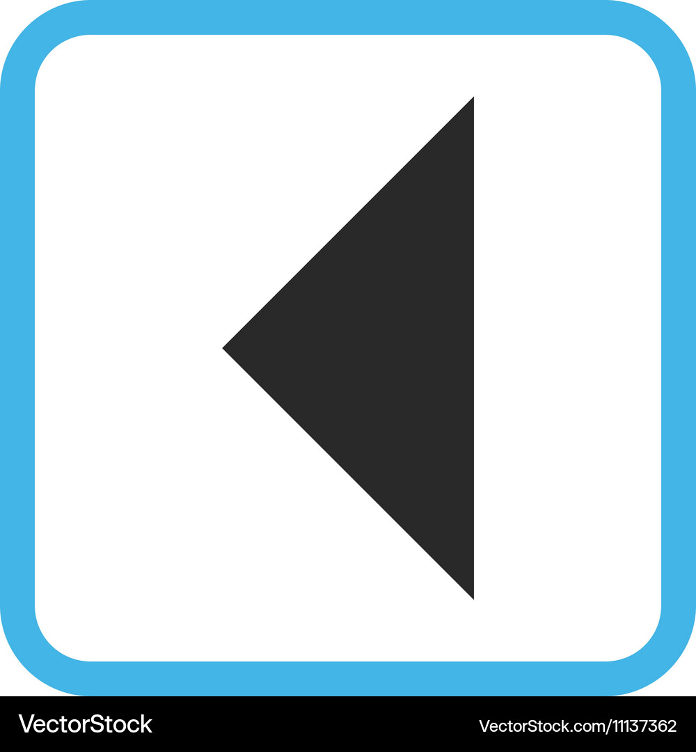 Arrowhead left icon in a frame Royalty Free Vector Image
