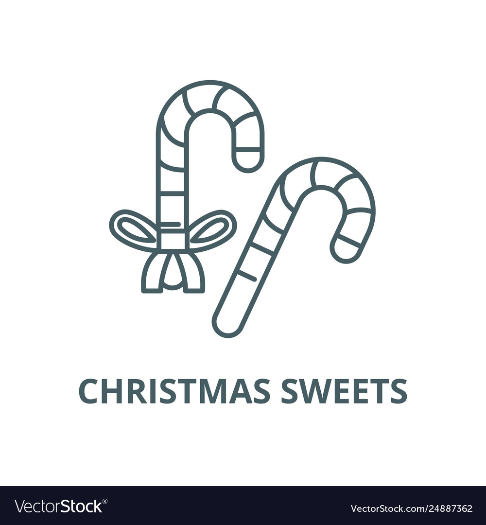 Christmas sweets line icon Royalty Free Vector Image