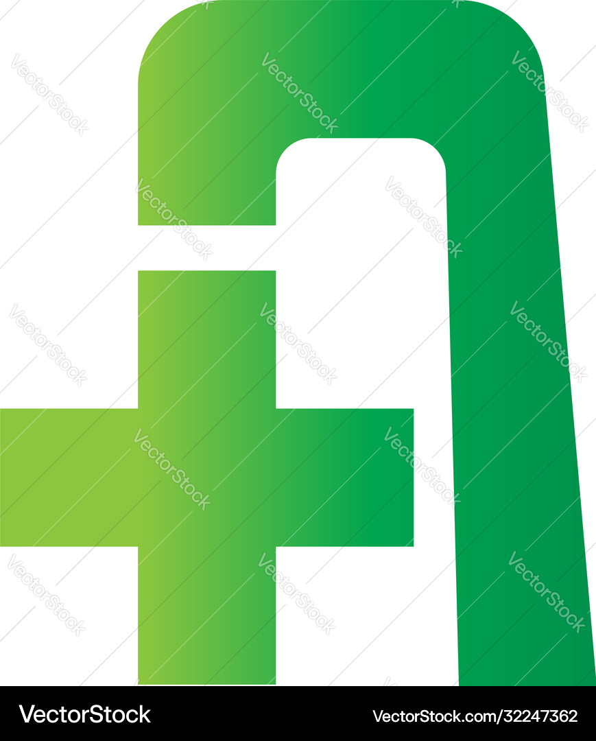 Cross a letter logo medical Royalty Free Vector Image