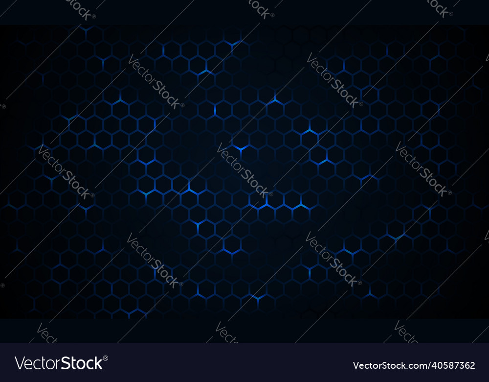 Dark technology hexagonal background Royalty Free Vector