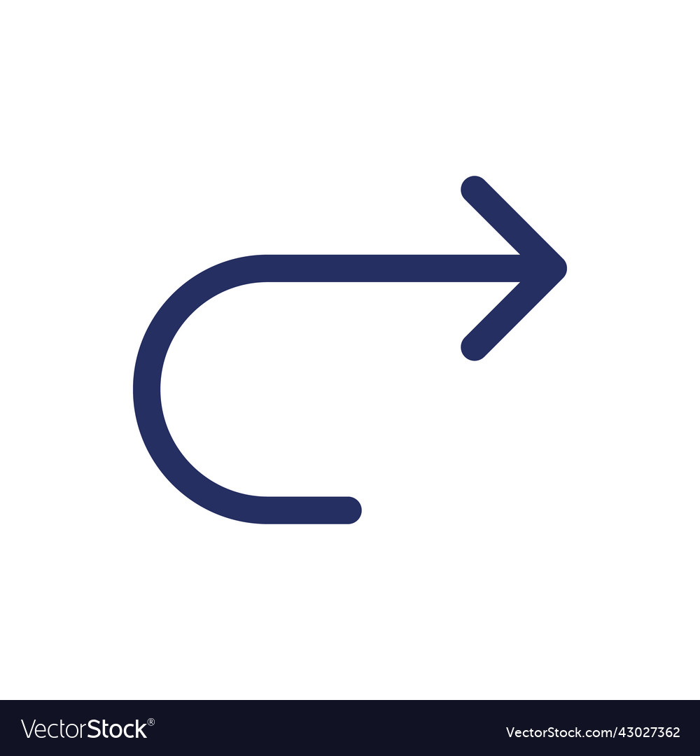 Forward white black glyph ui icon Royalty Free Vector Image