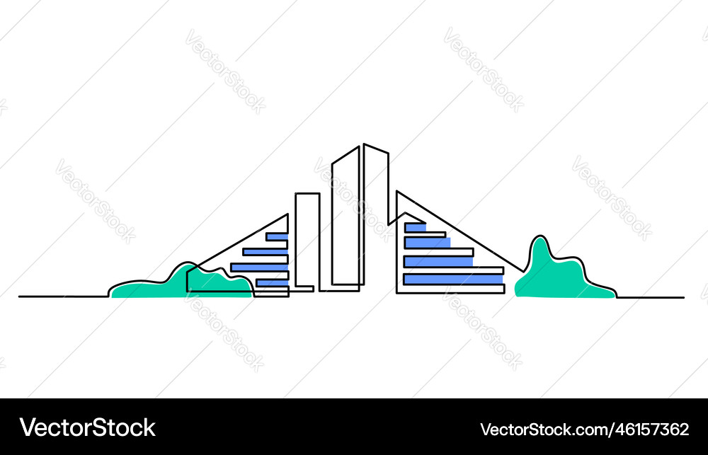Hand drawing one continuous single line of modern Vector Image
