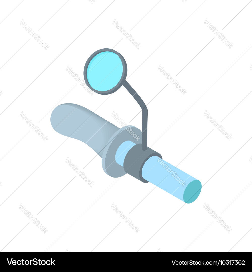 Handlebar of a bicycle with rear view mirror icon Vector Image