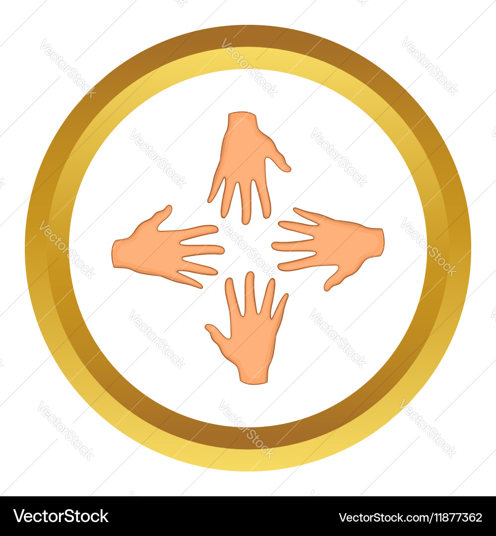 Hands of four people icon Royalty Free Vector Image