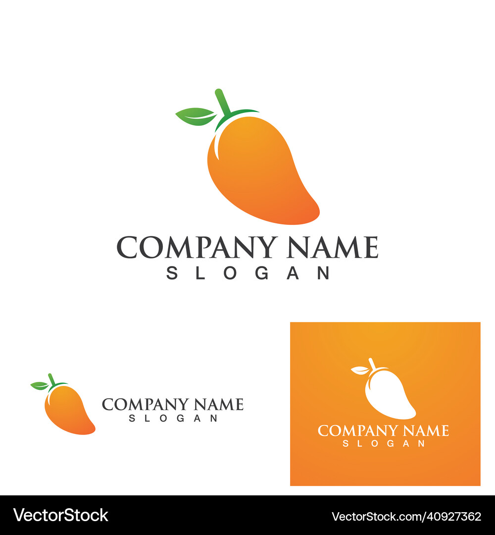 Mango fruits fresh logo and symbol Royalty Free Vector Image