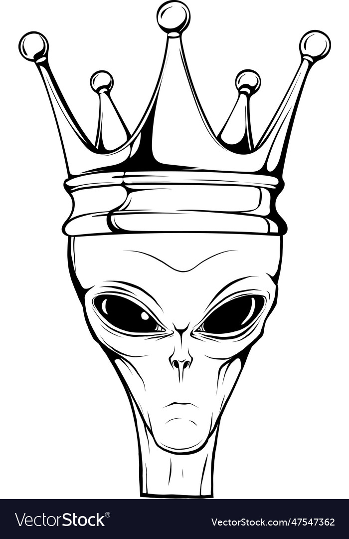 Outline alien head Royalty Free Vector Image - VectorStock
