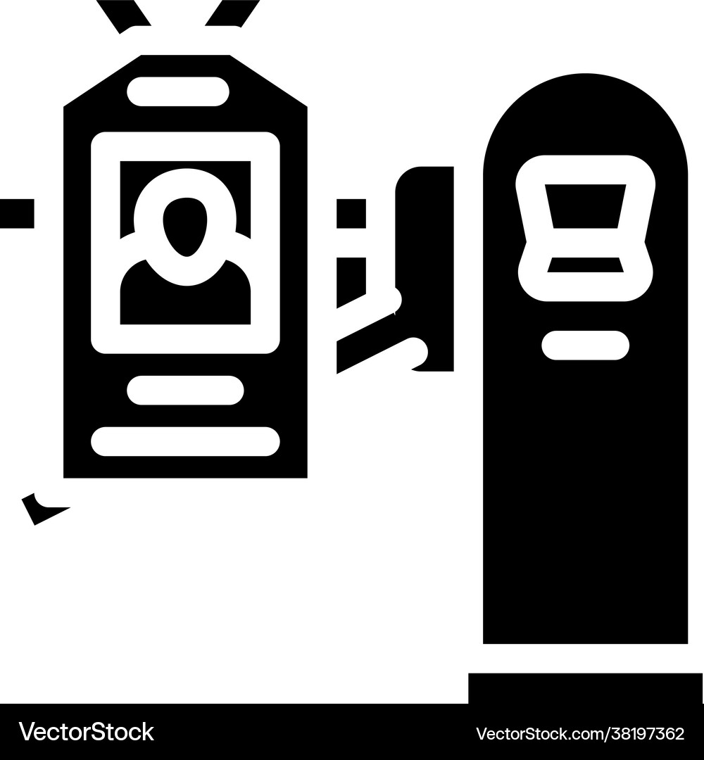 Pass key for entry to canteen glyph icon Vector Image