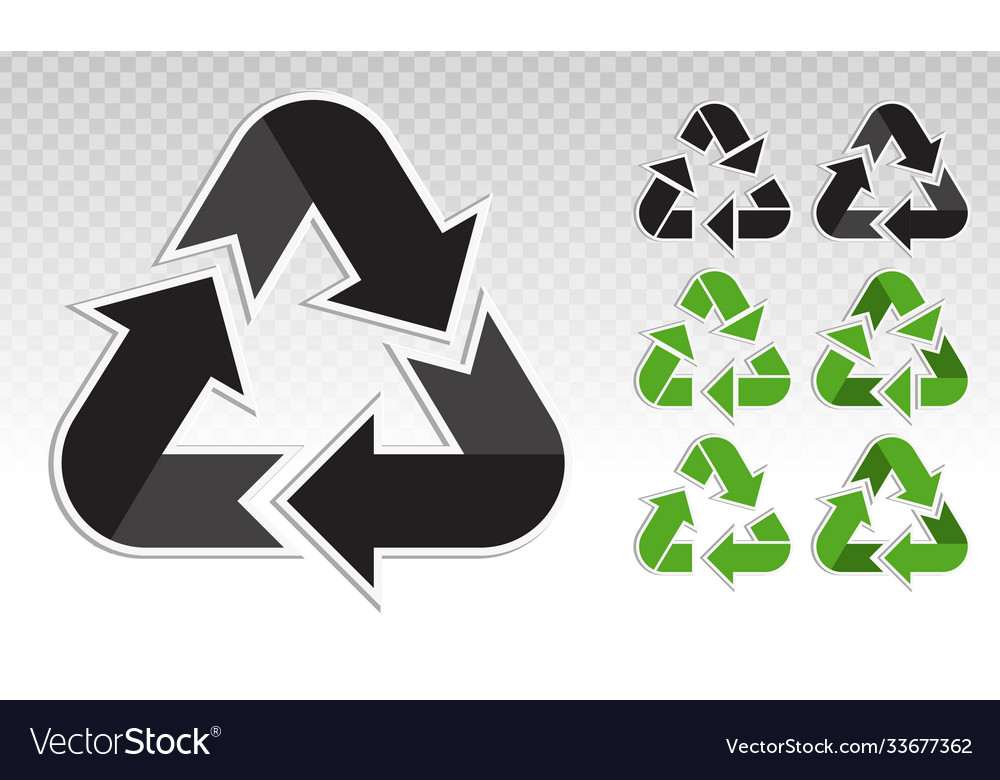 Recycle symbol or recycling arrows flat icon Vector Image