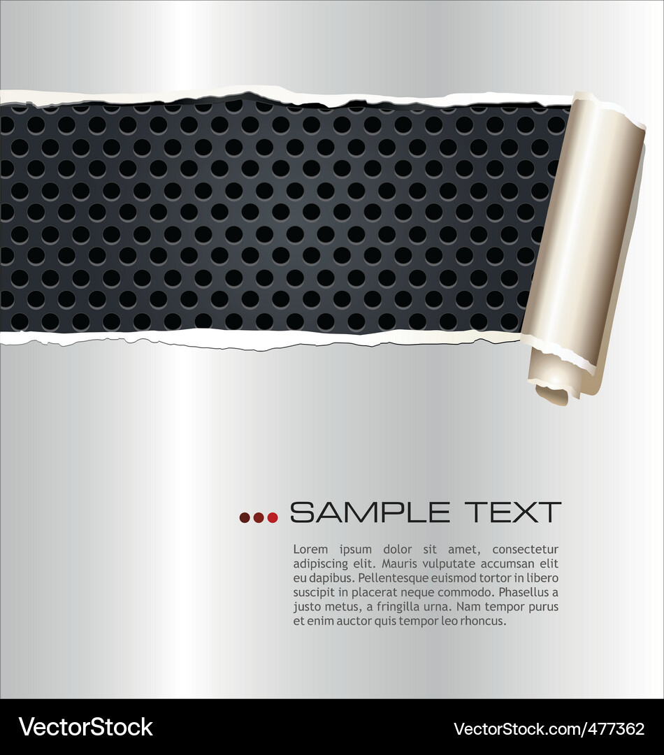 Ripped paper on metal grill Royalty Free Vector Image