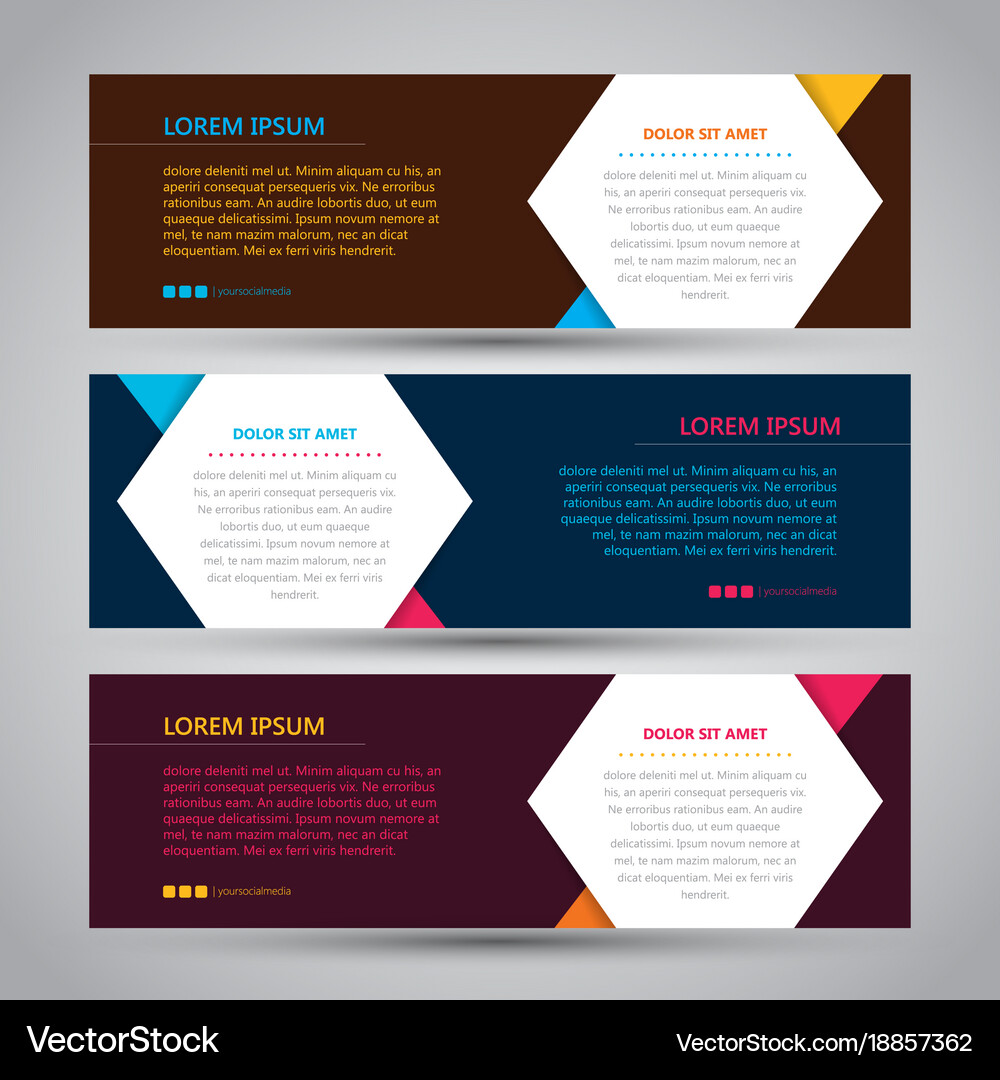 Simple three color abstract banner with attractive