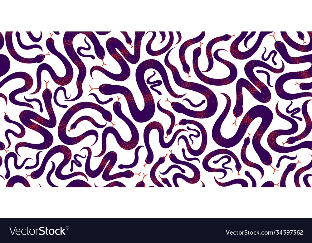 Snakes seamless textile background with a lot Vector Image