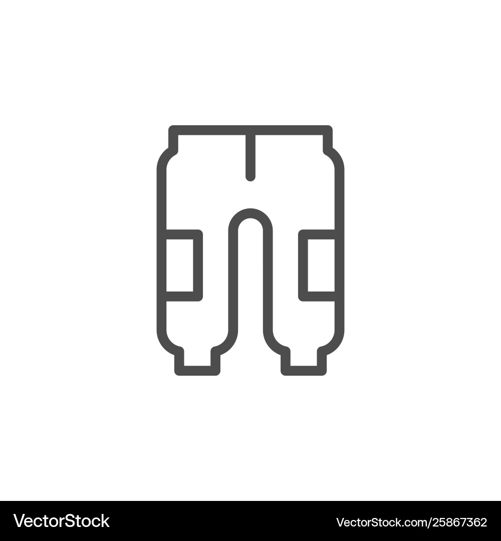 Sport pants line outline icon Royalty Free Vector Image